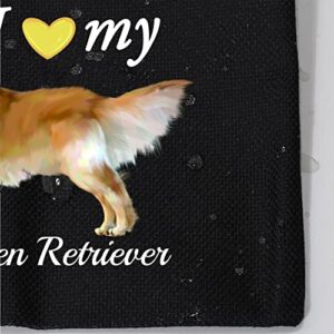 MBMSO Golden Retriever Gifts I Love My Golden Retriever Tote Bag gifts for Golden Retriever Lovers Owner Dog Mom Gifts (Golden Retriever TB-black)