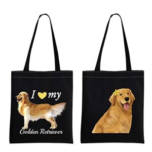 MBMSO Golden Retriever Gifts I Love My Golden Retriever Tote Bag gifts for Golden Retriever Lovers Owner Dog Mom Gifts (Golden Retriever TB-black)