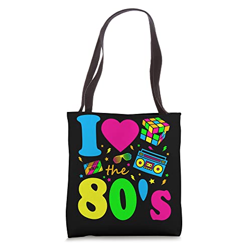 I Love The 80's Eighties Party Dress Retro Tote Bag