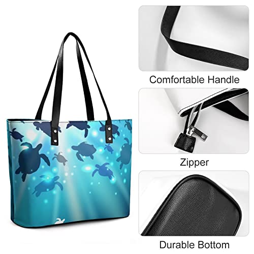 Womens Handbag Turtles Leather Tote Bag Top Handle Satchel Bags For Lady