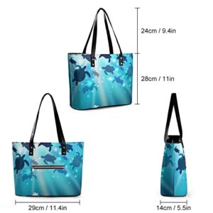 Womens Handbag Turtles Leather Tote Bag Top Handle Satchel Bags For Lady