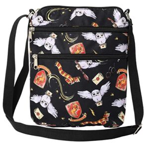 harry potter crossbody bag hogwarts gryffindor all over print passport travel