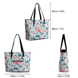 Womens Handbag Pink Floral Leather Tote Bag Top Handle Satchel Bags For Lady