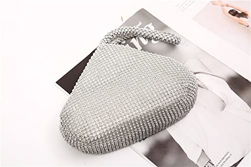 seropian Women's Evening Bag Sparkly Rhinestone Purse Ladies Triangle Designer Clutch Bag for Prom Party Wedding (Sliver)