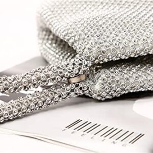 seropian Women's Evening Bag Sparkly Rhinestone Purse Ladies Triangle Designer Clutch Bag for Prom Party Wedding (Sliver)