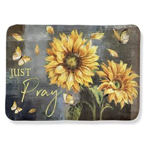 ROZERA Area Rug,Sunflower Butterfly just Pray Non-Slip Mat Area Rug Runners Floor Soft Carpet for Kitchen Bedroom Living Room Bathroom Girls Room Decoration,Retro Farmhouse Decor 60x39in