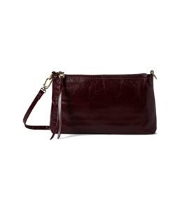 hobo darcy sleek crossbody handbag for women – top zipper closure with tassel detail and patterned interior, chic and stylish handbag merlot 2 one size one size