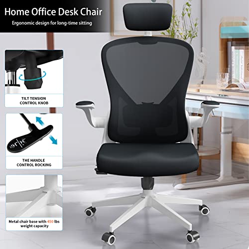 SICHY AGE Ergonomic Chair with Headrest Big and Tall Office Chair Computer Desk Chair Swivel Desk Chair Adjustable Headrest Lumbar Support Office Chair 450 lbs Heavy Duty Office Chair with Metal Base