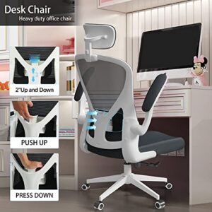 SICHY AGE Ergonomic Chair with Headrest Big and Tall Office Chair Computer Desk Chair Swivel Desk Chair Adjustable Headrest Lumbar Support Office Chair 450 lbs Heavy Duty Office Chair with Metal Base