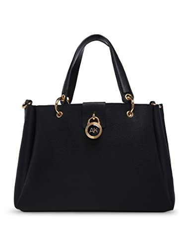 Anne Klein AK Lock Satchel, Black