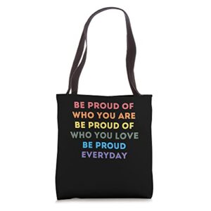 lgbt pride proud gay rainbow flag lgbtqia love tote bag