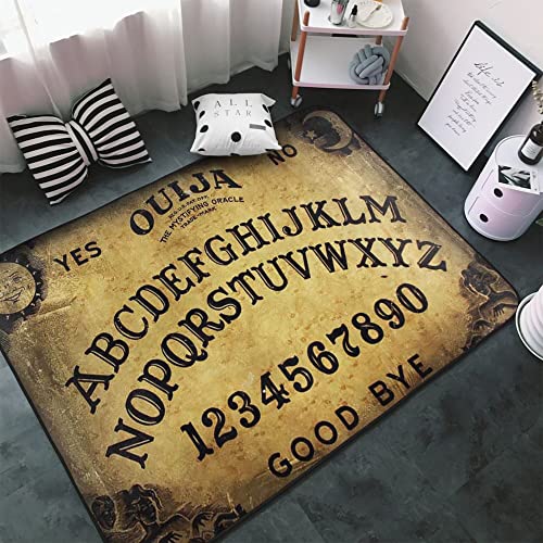 MALAGE Ouija Board Rug Home Magic Game Area Rug Mat Rubberback Polyester for Bedroom Living Room Playroom Home Decor 62x40 Inch