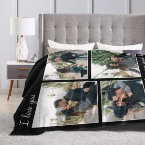 Purefly Custom Blanket Gifts for Girlfriend Boyfriend, Personalized Picture Blankets for Birthday Anniversary Wedding Valentines Couples Gifts 30" x 40" Photo 4-1