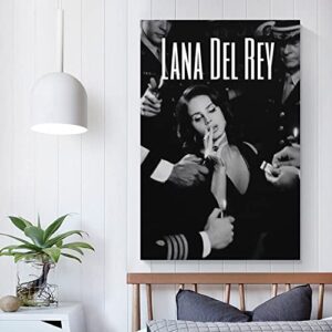 SSJS Lana Del Rey Poster Decorative Painting Canvas Wall Posters And Art Picture Print Modern Family Bedroom Decor Posters 12x18inch(30x45cm)