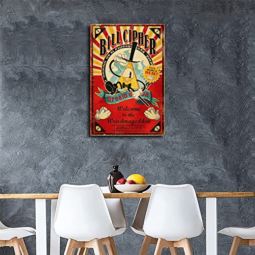 CLOINA Cartoon Posters Gravity Falls Posters Art Wall Canvas Pictures for Modern Office Decor Prints 12'' x 18'' Unframed