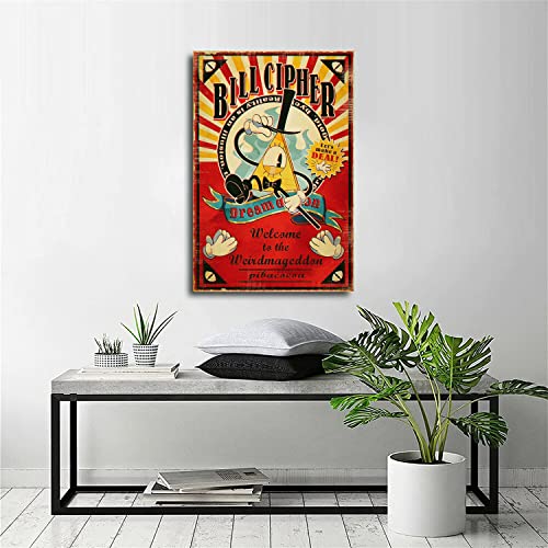 CLOINA Cartoon Posters Gravity Falls Posters Art Wall Canvas Pictures for Modern Office Decor Prints 12'' x 18'' Unframed