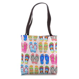 flip flops beach summer vacation sandals life aloha women tote bag