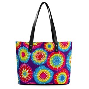 womens handbag tie dye leather tote bag top handle satchel bags for lady