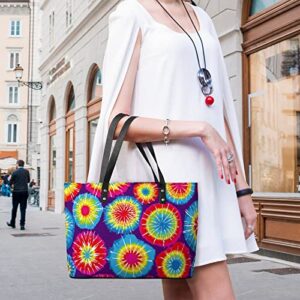 Womens Handbag Tie Dye Leather Tote Bag Top Handle Satchel Bags For Lady