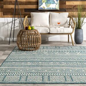 nuLOOM Abbey Tribal Striped Indoor/Outdoor Area Rug, 8' x 10', Green