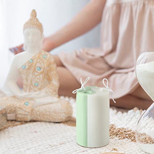 2 Pieces Yin Yang Scented Candles Yin Yang Shaped Candle Soy Wax Candle Decor Yin Yang Decorative Candles Minimalist Cool Aesthetic Candle for Home Yoga Decor, White and Green, Bluebells Fragrance