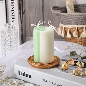 2 Pieces Yin Yang Scented Candles Yin Yang Shaped Candle Soy Wax Candle Decor Yin Yang Decorative Candles Minimalist Cool Aesthetic Candle for Home Yoga Decor, White and Green, Bluebells Fragrance