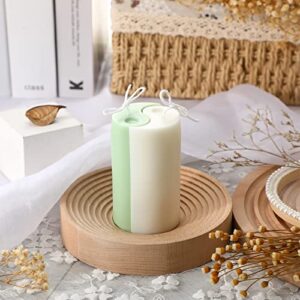 2 Pieces Yin Yang Scented Candles Yin Yang Shaped Candle Soy Wax Candle Decor Yin Yang Decorative Candles Minimalist Cool Aesthetic Candle for Home Yoga Decor, White and Green, Bluebells Fragrance