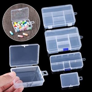 maxgoods Storage Box Square Clear Craft Bead Holder 12 Styles Plastic Home Organization Pill Storage Supply(5)