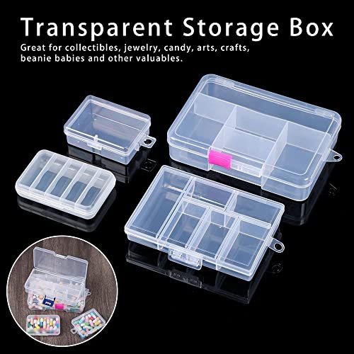 maxgoods Storage Box Square Clear Craft Bead Holder 12 Styles Plastic Home Organization Pill Storage Supply(5)