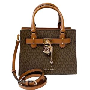 Michael Kors HAMILTON SMALL SATCHEL SHOULDER CROSSBODY BAG MK SIGNATURE BROWN