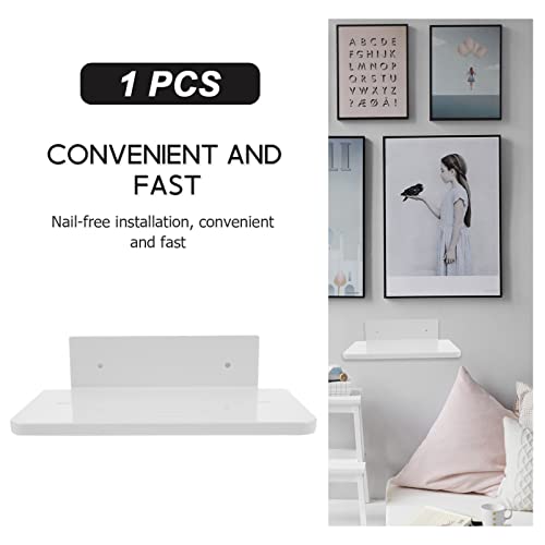 Alipis Wall Mounted Shelves Wall Mounted Shelves Plastic Floating Wall Punch Free Storage Rack Bathroom Utensil Rack Plastic Wall Rack Shelves Small Stick Sink Shelf Sink Shelf