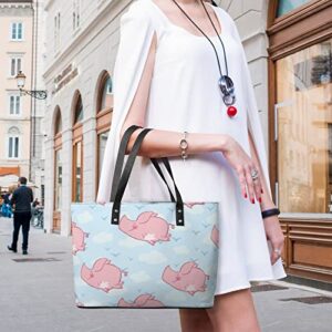 Womens Handbag Pigs Pattern Leather Tote Bag Top Handle Satchel Bags For Lady