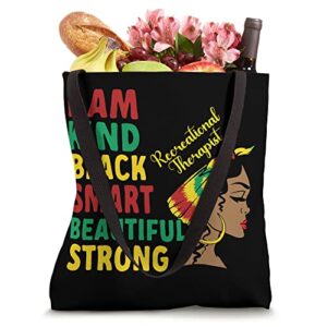 Black Recreational Therapist African American Melanin Tote Bag