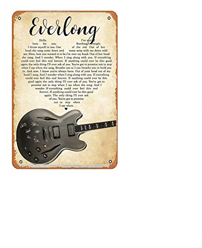 Foo Fighters Everlong Poster Lyrics Poster Unframe Paper Poster Music Poster Best Gifts Ever Song Poster 12Housewarming Gift Art Print Wall Art Metal Painting 12x8 Inch Vintage Tin Sign Art Print Décor