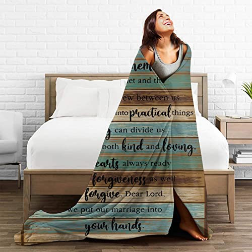 Marriage Prayer Anniversary Engagement Gifts Soft Warm Full Fleece Throw Blanket Flannel Fuzzy Travel Blankets All-Season Throws for Bed Sofa Women Gifts 50"X60"