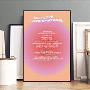 Affirmations Preppy Room Decor Aesthetic - 12x16 Inches Unframed Set of 3 Posters for Room Aesthetic - Inspirational Wall Art Room Decor for Teen Girls - Affirmation Wall Decor Living Room - Abstract Wall Art Bedroom - Apartment Decor - Pink Room Decor -