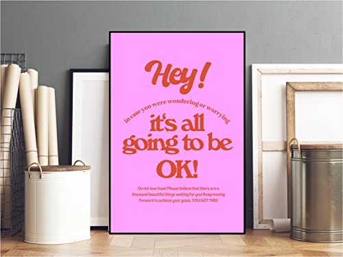 Affirmations Preppy Room Decor Aesthetic - 12x16 Inches Unframed Set of 3 Posters for Room Aesthetic - Inspirational Wall Art Room Decor for Teen Girls - Affirmation Wall Decor Living Room - Abstract Wall Art Bedroom - Apartment Decor - Pink Room Decor -