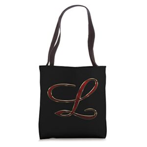 Monogram Initial Letter L Tote Bag