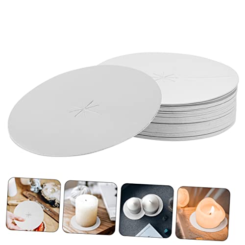 Didiseaon 180 Pcs Candle Tray Home Candles Office Tables for Home Accessory Tray Memorial Candlelight Disc Drip Protective Plate Candles Tray for Wax Removal Aluminum Foil White Paper Tray