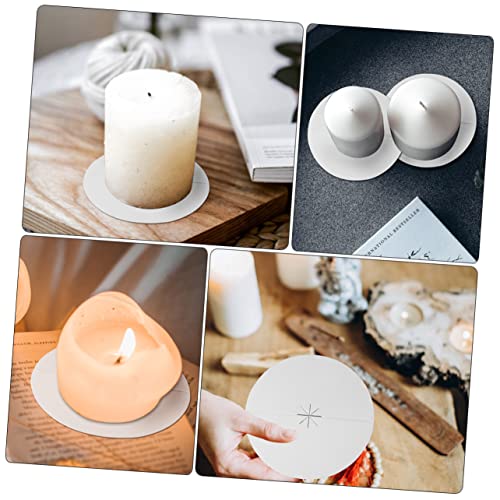 Didiseaon 180 Pcs Candle Tray Home Candles Office Tables for Home Accessory Tray Memorial Candlelight Disc Drip Protective Plate Candles Tray for Wax Removal Aluminum Foil White Paper Tray