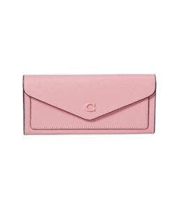 coach cross grain leather wyn soft wallet flower pink one size