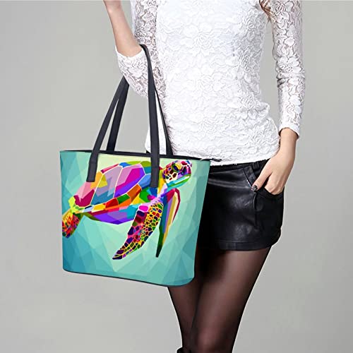 Womens Handbag Turtle Underwater Leather Tote Bag Top Handle Satchel Bags For Lady