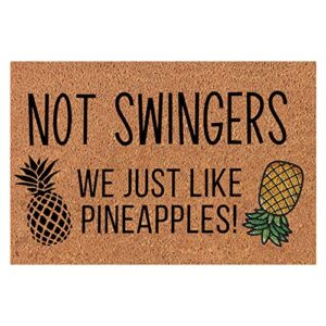 akwfunz home doorway rug cartoon pineapple pattern and funny english sentence print fashion mat