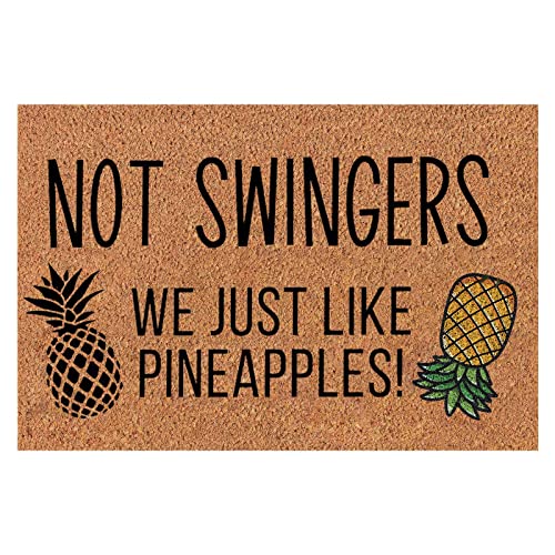 AKWFUNZ Home Doorway Rug Cartoon Pineapple Pattern and Funny English Sentence Print Fashion Mat