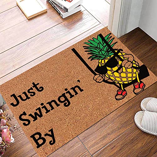 AKWFUNZ Home Doorway Rug Cartoon Pineapple Pattern and Funny English Sentence Print Fashion Mat