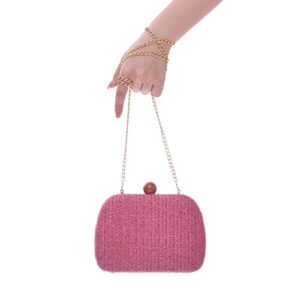 Womens Straw Clutch Bag Modern Evening Bag for Special Date and Beach Crossbody Bag