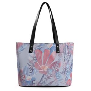 womens handbag blossom flowers floral pattern leather tote bag top handle satchel bags for lady