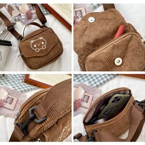 Crossbody Bags for Women Corduroy Hobo Bag Small Cell Phone Purse Cute Tote Bags Satchel Bag Shoulder Bag Handbag 2023