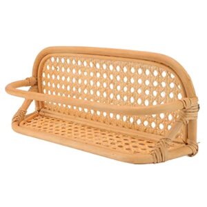 jijo rattan wall shelf hand crafted natural rattan hanging rack wall storage shelf for bathroom kitchen living room