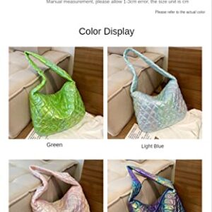 HACODAN Puffer Tote Bag Cloud Quilted Crossbody Bag for Women Puffy Purse Messenger Handbags Down Padded Shoulder Bag (Colorful)